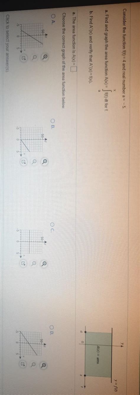 solved consider the function f t 4 and real number a