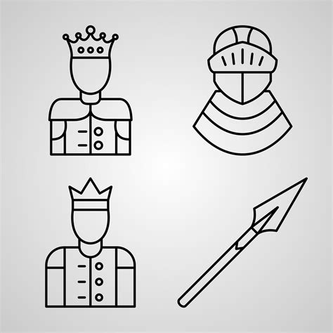 Outline Royalty Icons Isolated On White Background Vector Art At Vecteezy