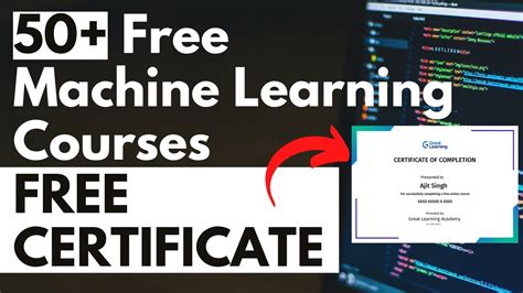 50 free machine learning courses with free certificate youtube
