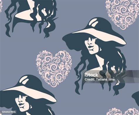 벡터 배경 손으로 패션 모델과 이국적인 그린 손으로 그린 잉크 일러스트 벡터 패턴입니다 섬유 천 벽지 스크랩북 인쇄 개념에 대한 스톡 벡터 아트 및 기타 이미지 Istock