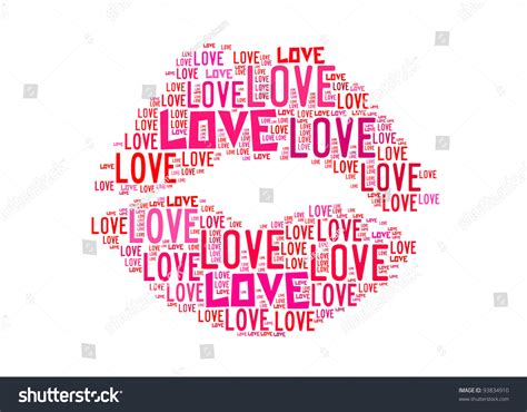 Kiss Symbol Love Text Graphics Arrangement Stock Illustration 93834910 Shutterstock