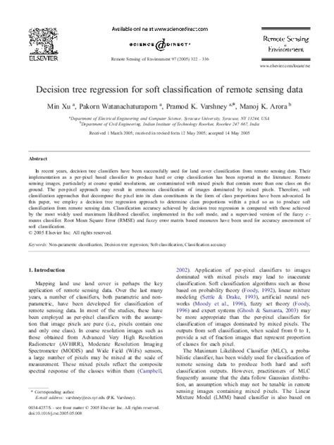pdf decision tree regression for soft classification of remote