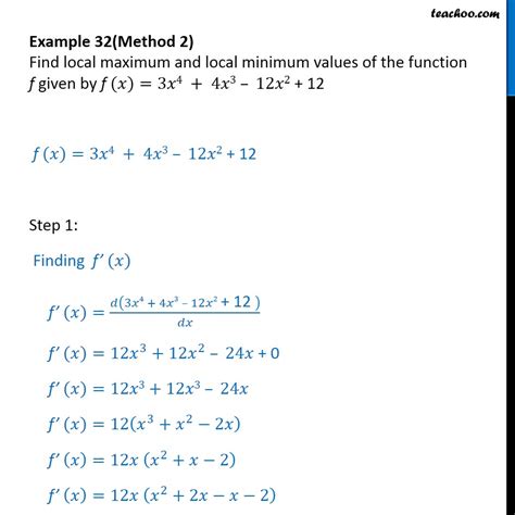 Example 32 Find Local Maximum And Local Minimum Values