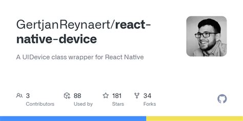 Github Gertjanreynaertreact Native Device A Uidevice Class Wrapper For React Native