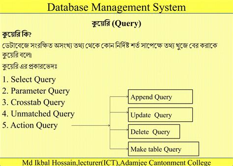 Hsc Ict Database Management System Bangla Version Pptx