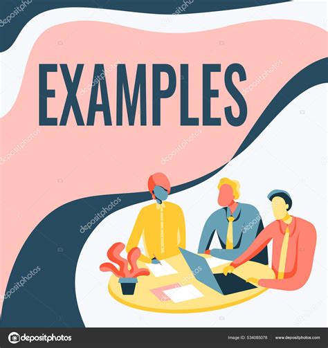 Hand Writing Sign Examples Word Written On Photo Sample Model To Follow Guide Explanation For