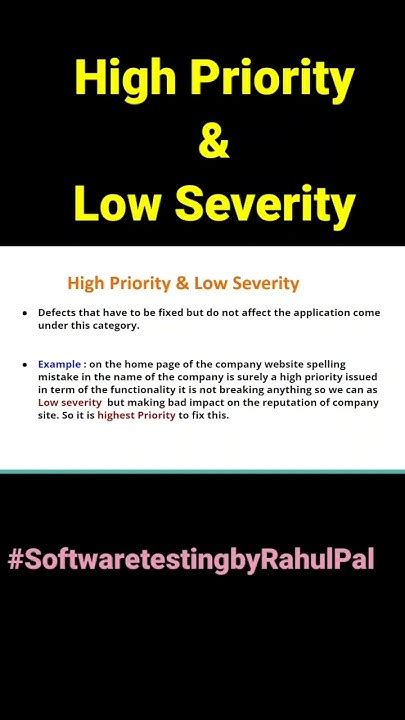 High Priority And Low Severity In Software Testing 11 Manual Testing