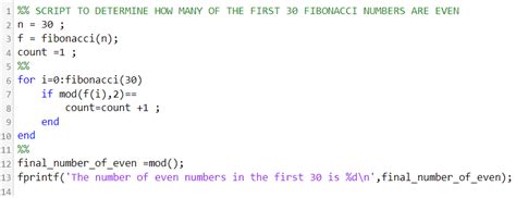 Solved Matlab Help I M Trying To Get The Of Even Numbers Chegg