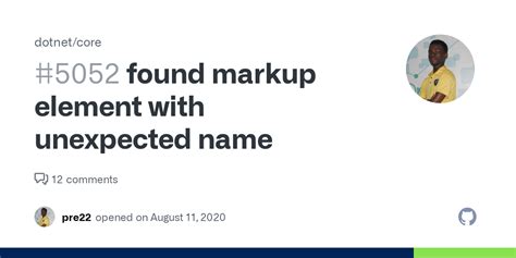 Found Markup Element With Unexpected Name · Issue 5052 · Dotnetcore