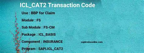 Iclcat2 Sap Tcode For Bbp For Claim