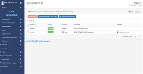 how to manage kubernetes cluster using portainer dashboard