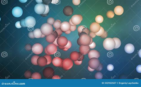 Colorful Molecular Structure Representation Floating In A Greenish