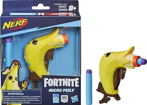 Nerf Microshots Fortnite Micro Peely Mini Dart Firing Blaster And 2 Official Nerf Elite Darts