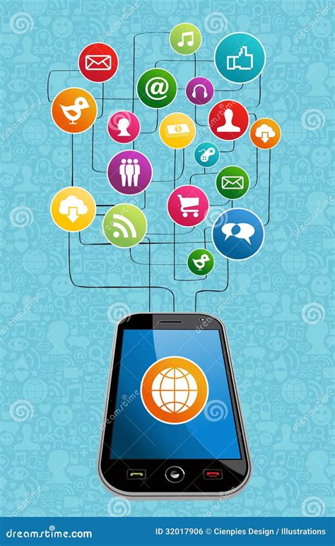 Global Social Media Mobility Stock Vector Illustration Of Computer Infrastructure 32017906
