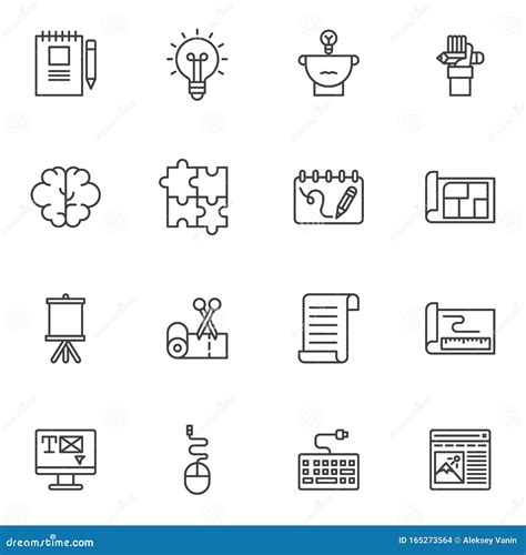 Creative Idea Line Icons Set Stock Vector Illustration Of Linear Marketing 165273564