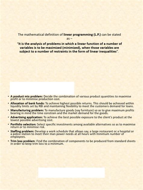 Linear Programming Problem Pdf Mathematical Optimization Linear