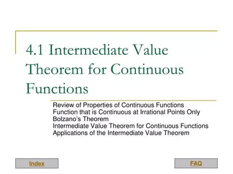 ppt 4 1 intermediate value theorem for continuous functions