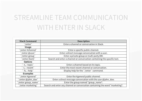 Streamline Team Communication With Enter In Slack Excel Template And