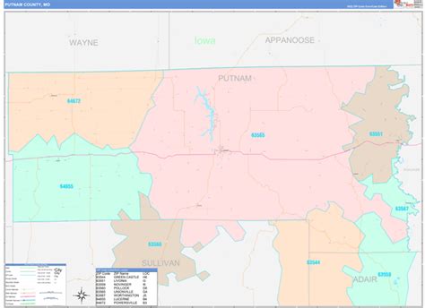 Wall Maps Of Putnam County Missouri