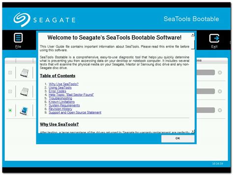 SeaTools Bootable User Manual Screenshots