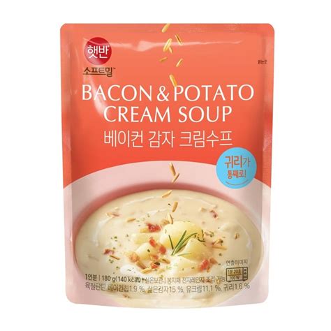 Cj 햇반 소프트밀 베이컨감자 크림수프 180g 배민스토어