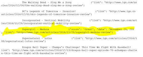 Python Extracting Data From Tvreviews Stack