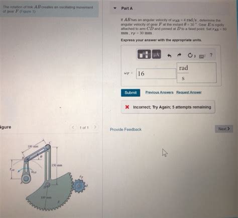 Solved The Rotation Of Link Ab Creates An Oscillating