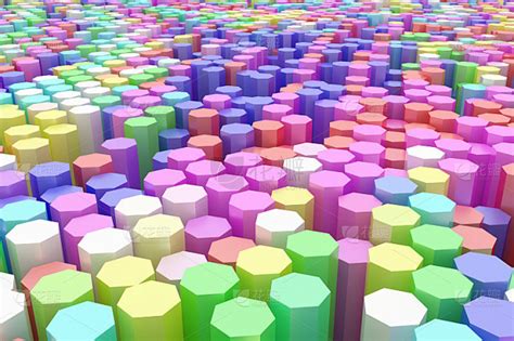 几何结构。用于平面设计或背景、形状构成。彩色3 D渲染。