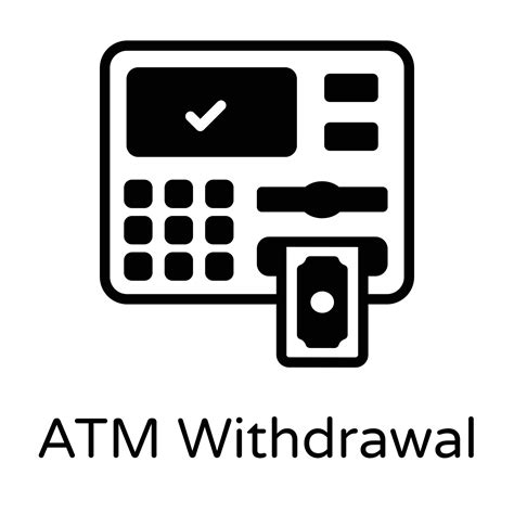Atm Withdrawal Glyph Icon Premium Download 14821112 Vector Art At Vecteezy