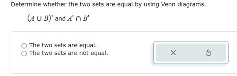 Solved Determine Whether The Two Sets Are Equal By Using Chegg Com
