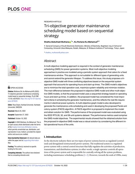 Pdf Tri Objective Generator Maintenance Scheduling Model Based On Sequential Strategy