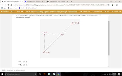 Solved In The Diagram Point D Divides Line Segment Ab In The Ratio