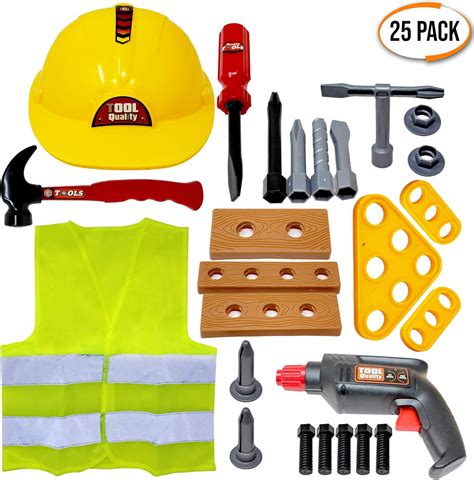 The Twiddlers 25 Pc Pretend Role Play Construction Tool Set Toys For