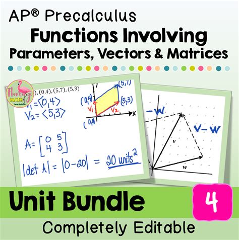 AP Precalculus Parametrics Vectors And Matrices Unit Flamingo Math With Jean Adams