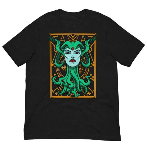 Colorful Octo Queen Head With Tentacles Hp Lovecraft Inspired Art On