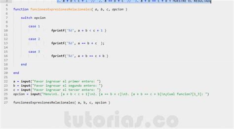 Funciones Matlab Funciones Expresiones Relacionales