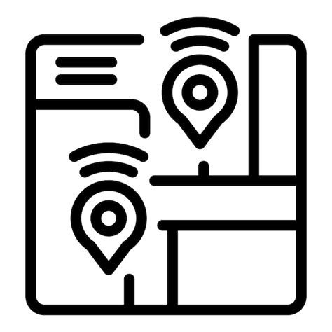 Premium Vector Navigation App Showing Route With Two Pins Marking