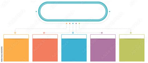 Flowchart With Main Title And 5 Elements Workflow Process Infographic Template Stock
