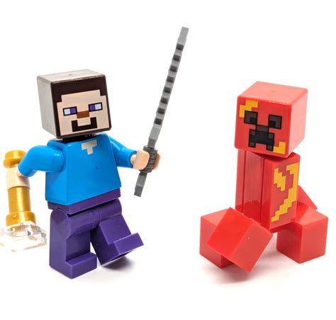 Lego Minecraft Minifigures Exploding Creeper Min018 And Steve Min00