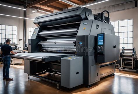 Large Format Printing Machine In Operation Industry Ai Stock Image Image Of Technology