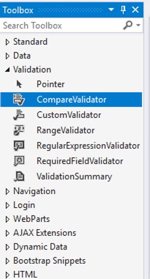 ASP Net CompareValidator Properties Of Asp Net CompareValidator