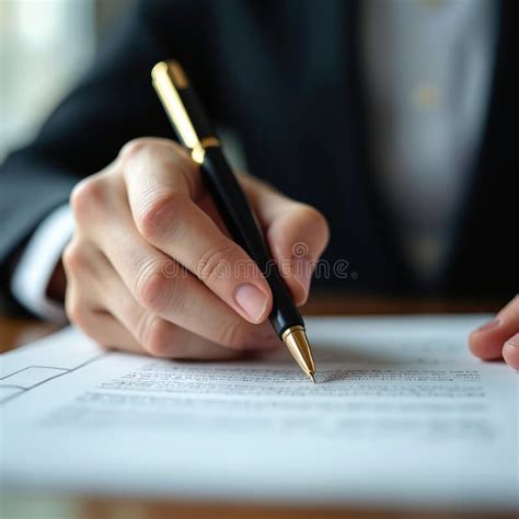 4878 Person Signing Document Pen Hand Contract Agreement Paperwork