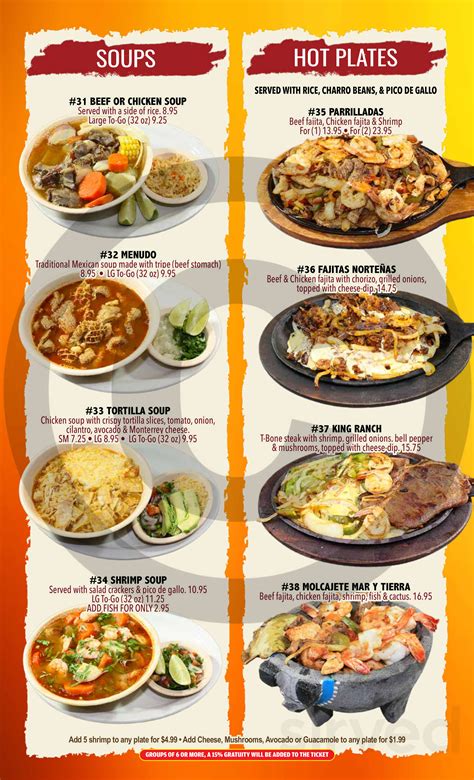 Menu For Jalapeños Mexican Bar And Grill In Ingleside Tx Sirved