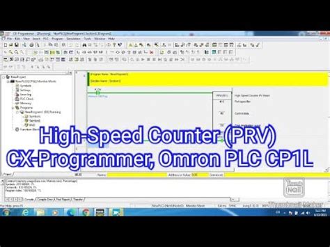 High-Speed Counter (PRV) CX-Programmer, Omron PLC CP1L - YouTube