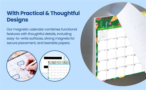 2025 2026 Magnetic Calendar For Refrigerator With 2 Pack