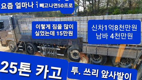 25톤 카고트럭 하루 얼마 벌까 지게차 작업 보강토 지게발 하차 신차1억8천만원 남바 4천만원이상 화물차 수급 조절 굴착기포크레인 굴삭기 원주포크맨 Youtube