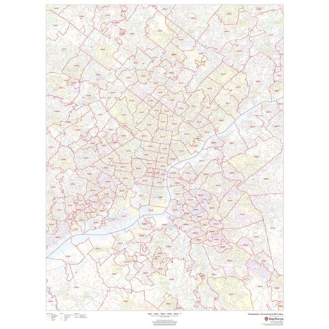Philadelphia Pennsylvania Zip Codes Map Stanfords