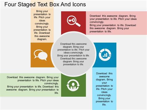 Ca Four Staged Text Box And Icons Flat Powerpoint Design PowerPoint Presentation Designs