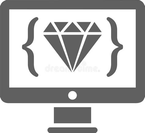 Code Web Coding Icon Gray Version Stock Vector Illustration Of