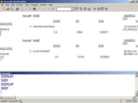 Learn Visual FoxPro Garfieldhudson Navigating Records In A Table Lesson Of YouTube